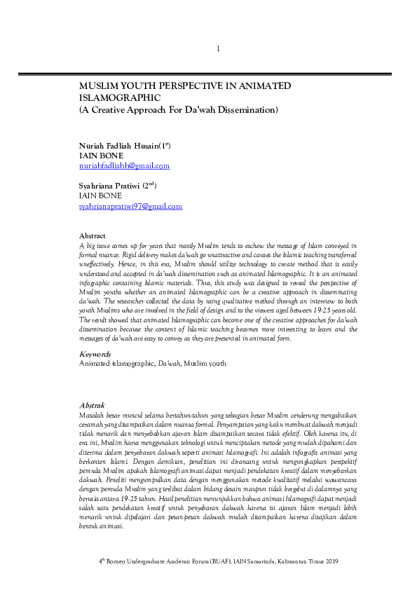 (DOC) Muslim Youth Perspective in Animated Islamographic ( a creative ...