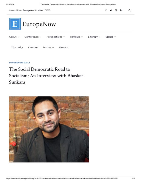 (PDF) The Social Democratic Road to Socialism: An Interview with ...