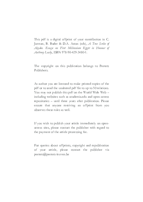 (PDF) An abnormal hieratic letter from Dakhleh Oasis (ostracon Amheida ...