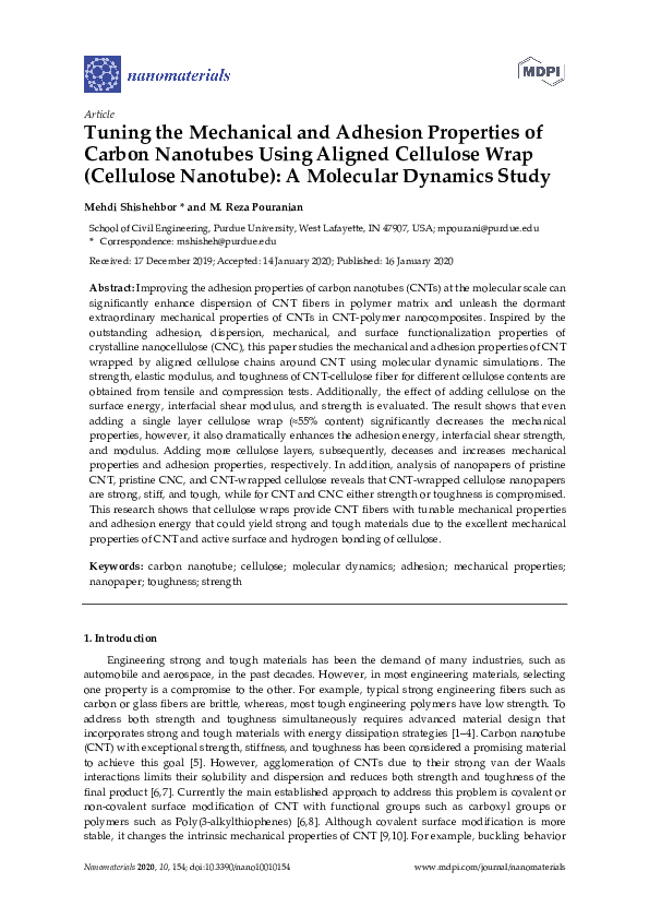 (PDF) Tuning CNT Properties with Cellulose Wraps