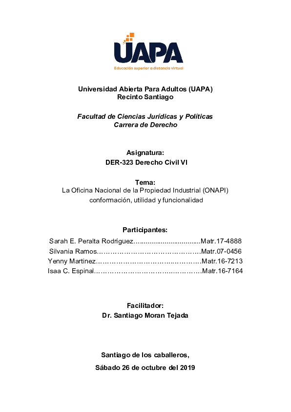 (PDF) Universidad Abierta Para Adultos (UAPA) Recinto Santiago
