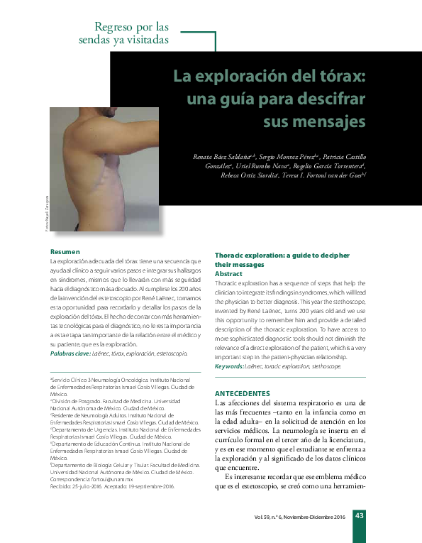 (PDF) La exploración del tórax: una guía para descifrar sus mensajes