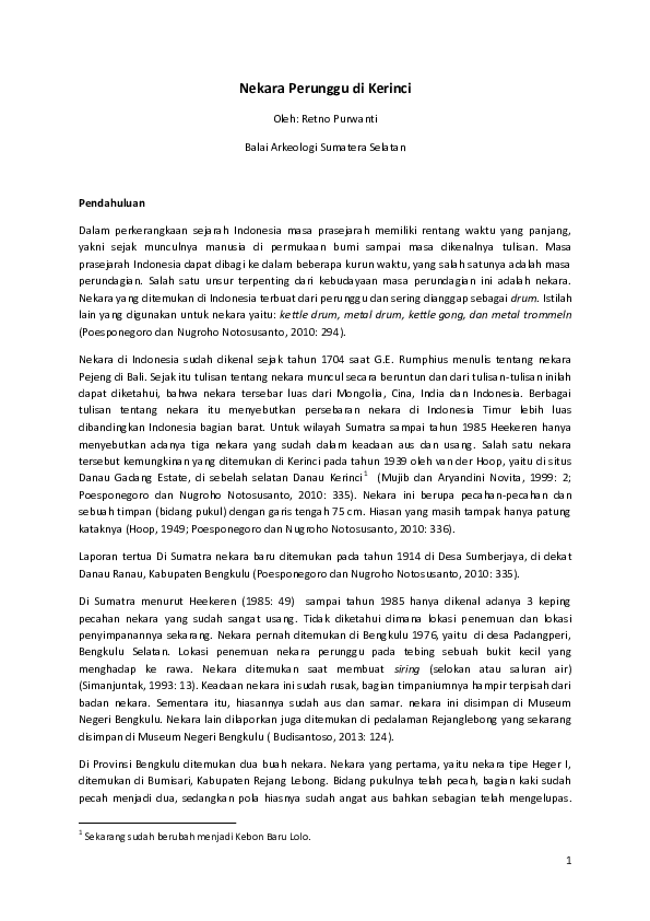 (PDF) Nekara Perunggu di Kerinci