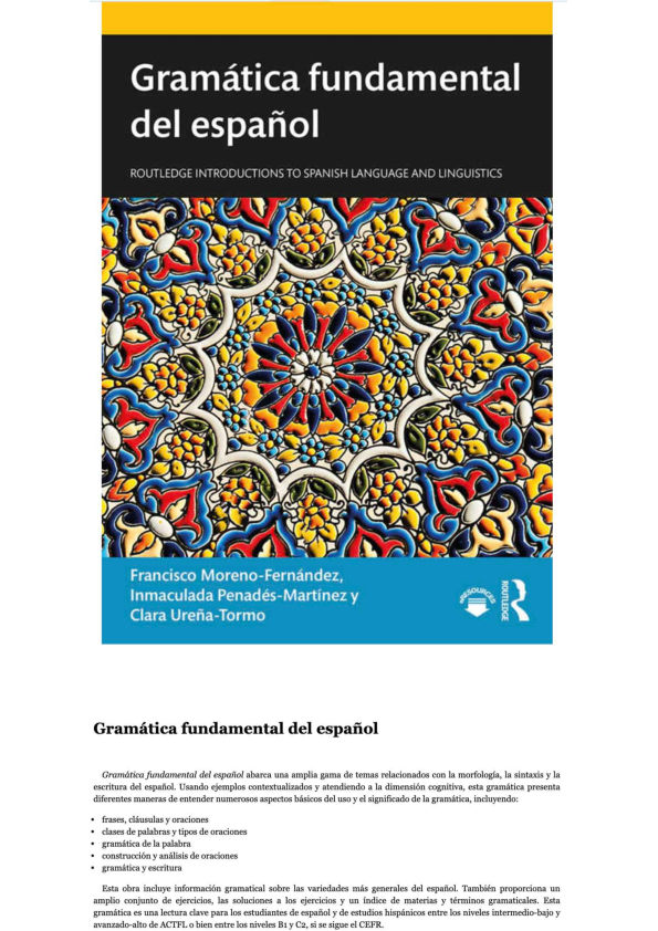 (PDF) Gramática fundamental del español