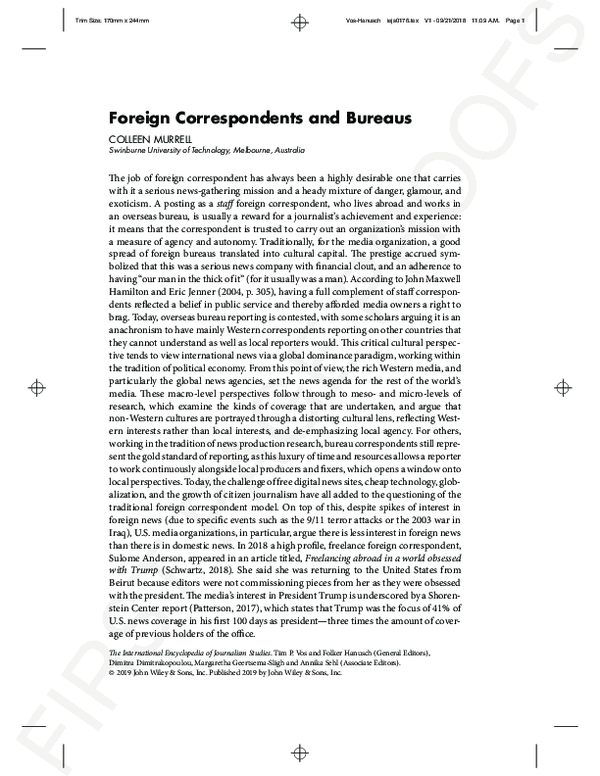 (PDF) Foreign Correspondents and Bureaus