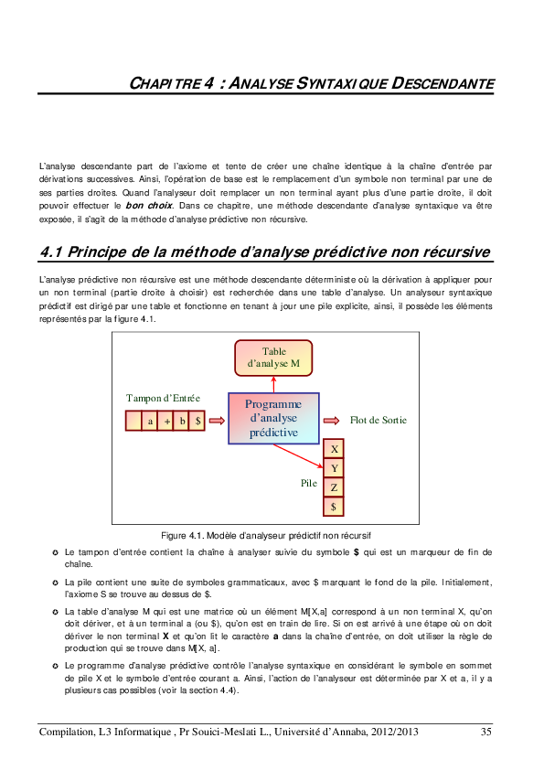 (PDF) CHAPITRE 4 : ANALYSE SYNTAXIQUE DESCENDANTE
