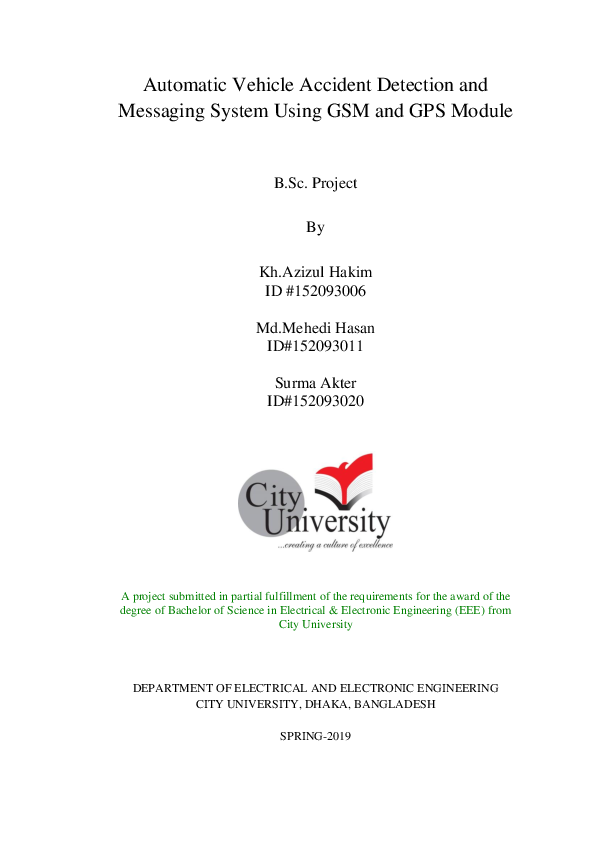 Pdf Automatic Vehicle Accident Detection And Messaging System Using Gsm And Gps Module