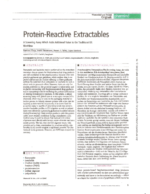 (PDF) Protein Reactive Extractables