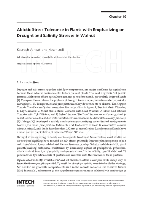 (PDF) Abiotic Stress Tolerance in Plants with Emphasizing on Drought and Salinity Stresses in ...