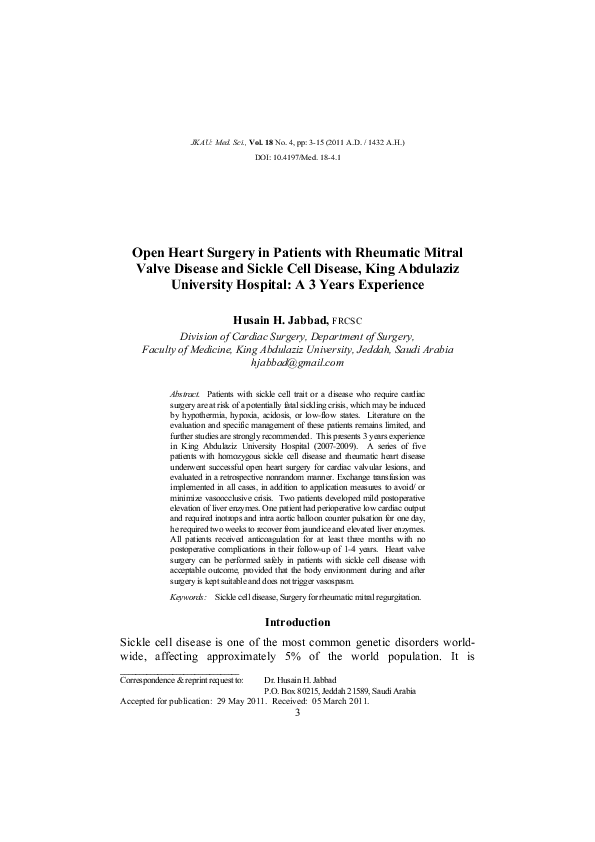 (PDF) Open Heart Surgery in Patients with Rheumatic Mitral Valve ...