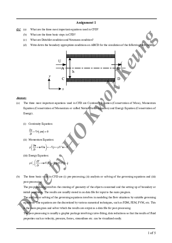 Pdf Me549 Computational Fluid Dynamics Assignment 1
