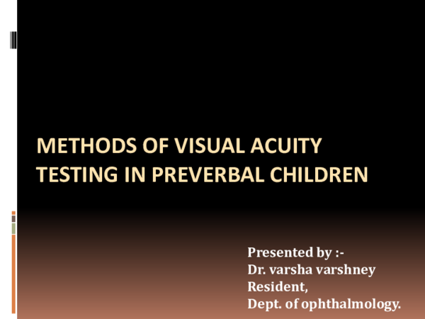 (PPT) Methods of VA in preverbal children
