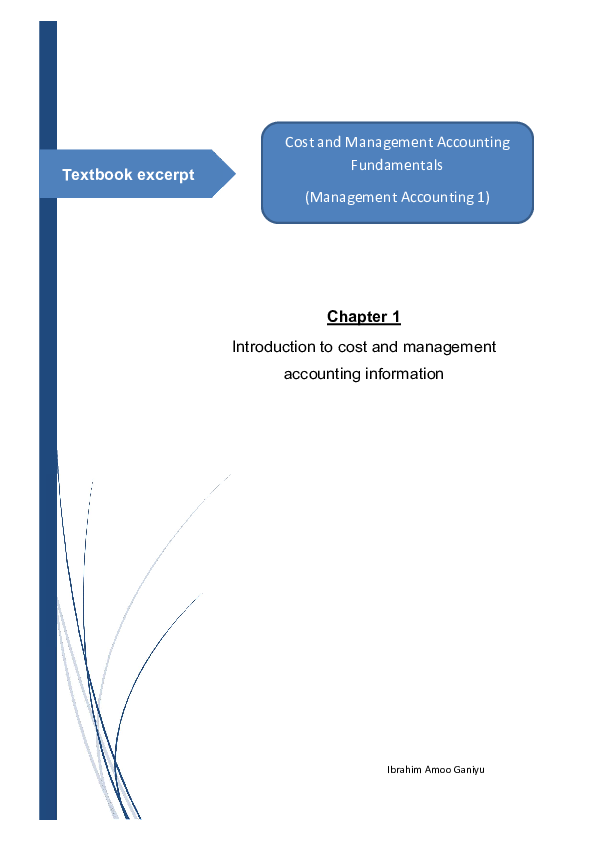 (PDF) Introduction to cost and management