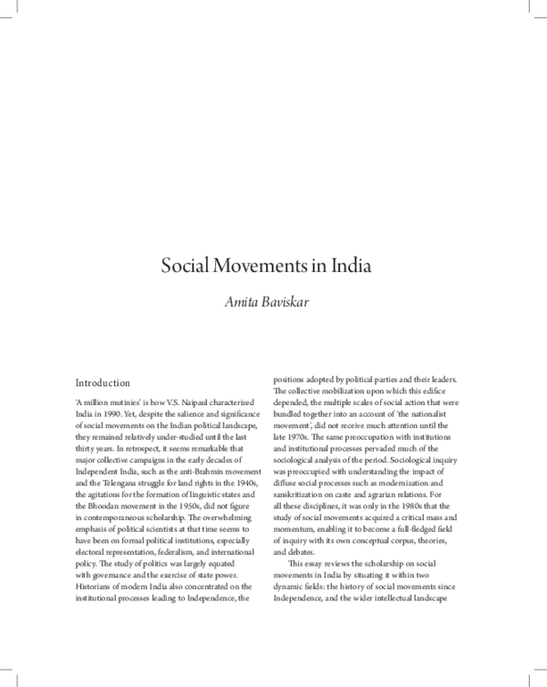 (PDF) Social Movements in India