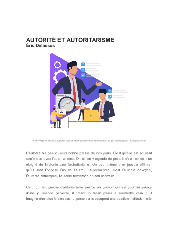 (PDF) AUTORITÉ ET AUTORITARISME