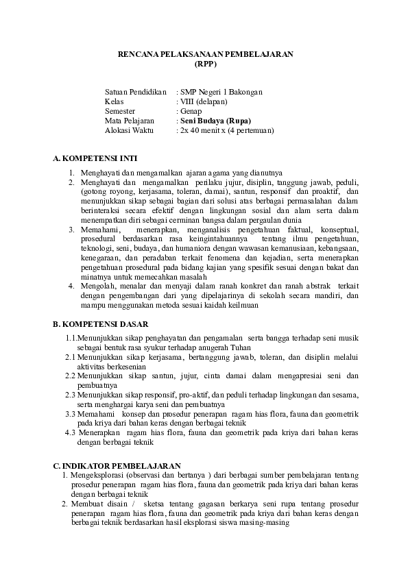(DOC) RPP Seni Rupa 2 Dimensi | Ibnu Gumilar - Academia.edu
