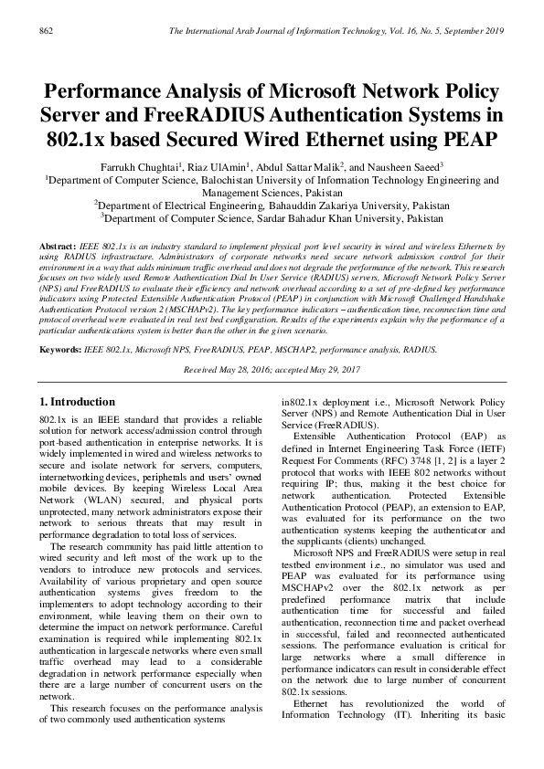 (PDF) Performance Analysis of Microsoft Network Policy Server and ...