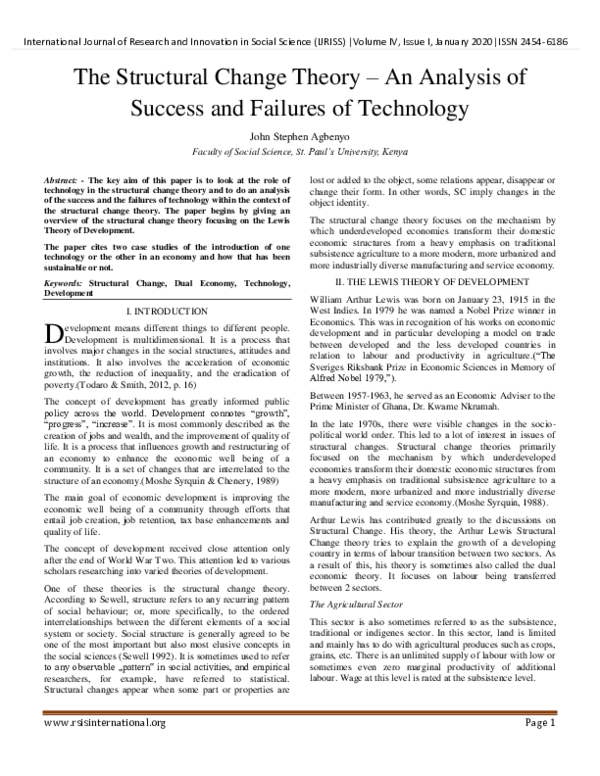 (PDF) The Structural Change Theory – An Analysis of Success and ...