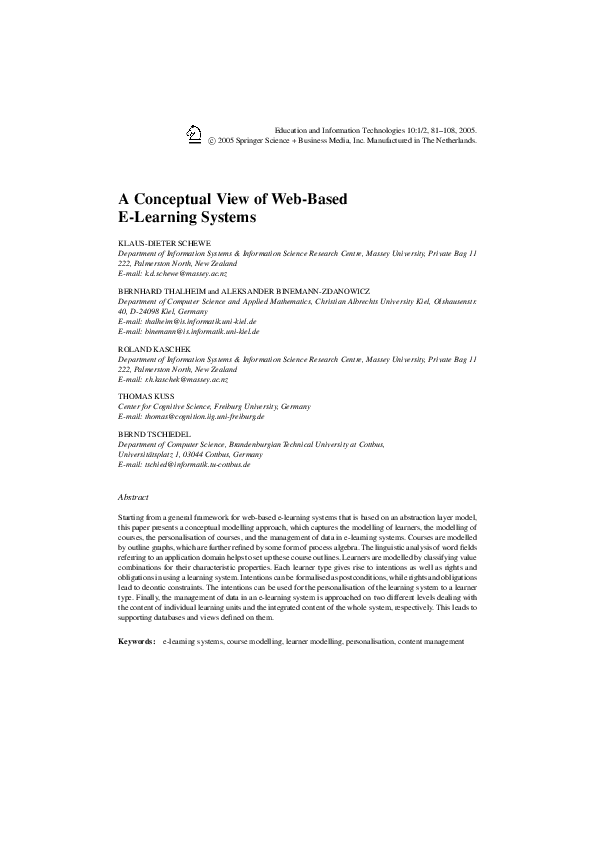 (PDF) A Conceptual View of Web-Based E-Learning Systems