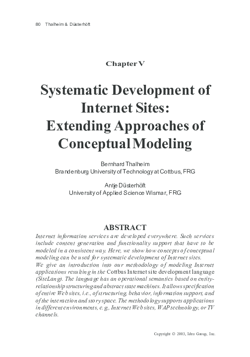(PDF) Systematic development of internet sites: extending approaches of ...