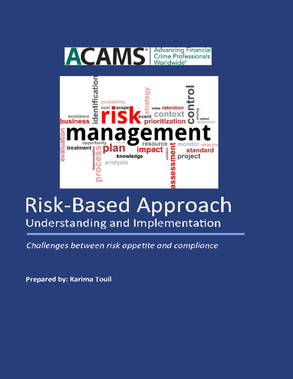 (PDF) Risk-Based Approach Understanding and Implementation K Touil