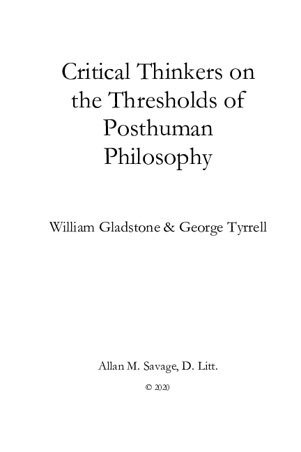 (PDF) CRITICAL THINKERS ON THE THRESHOLDS OF POSTHUMAN PHILOSOPHY