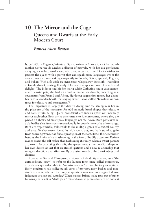 (PDF) The Mirror and the Cage: Queens and Dwarfs at the Early Modern Court