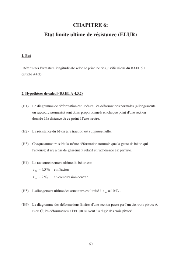 (PDF) CHAPITRE 6: Etat limite ultime de résistance (ELUR