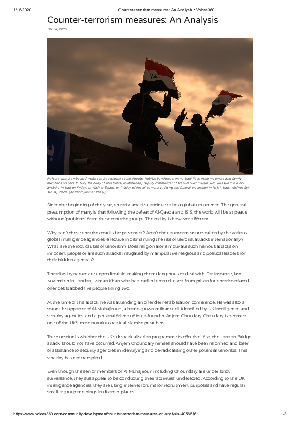 (PDF) Counter-terrorism measures - An Analysis