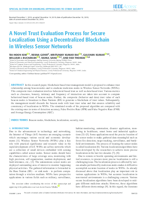 (PDF) A Novel Trust Evaluation Process for Secure Localization Using a Decentralized Blockchain ...