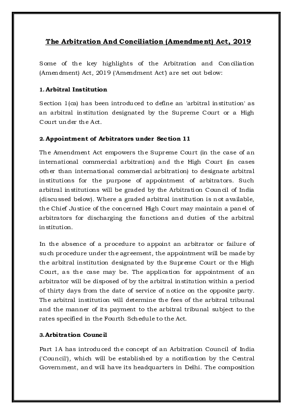 (PDF) The Arbitration And Conciliation