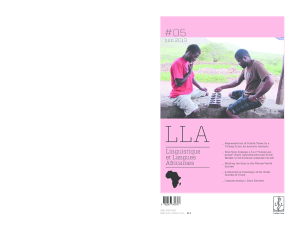 (PDF) LLA5 (Linguistique et Langues Africaines) | Nicolas Quint, Koen ...
