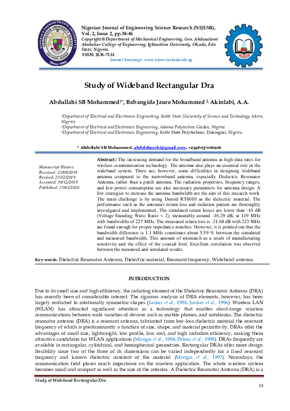(PDF) Study of Wideband Rectangular Dra