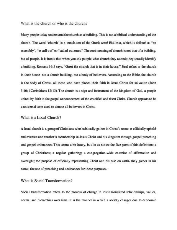 (DOC) Functions of the Church and their implementations for the social ...