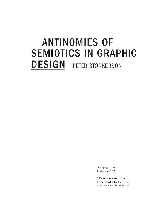 (PDF) Antinomies of Semiotics in Graphic Design