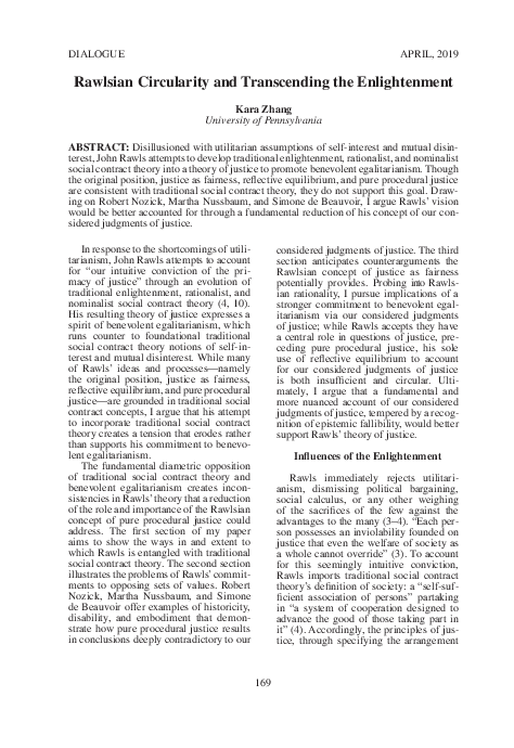 (PDF) Rawlsian Circularity and Transcending the Enlightenment