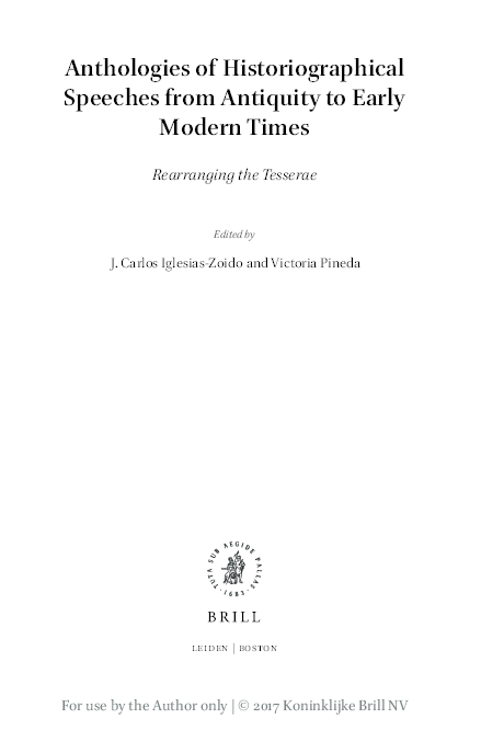 (PDF) The Speeches in Justin's 'Corpusculum Florum'. The Selection and ...