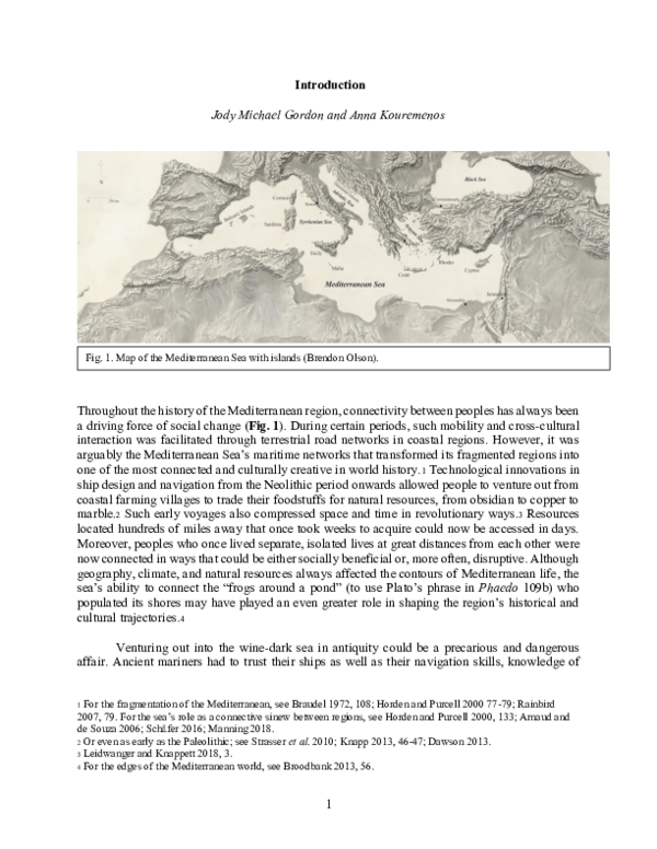 (PDF) (2020) Introduction to the volume "Mediterranean Archaeologies of ...