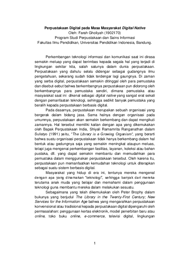Doc Perpustakaan Digital Pada Masa Masyarakat Digital Native