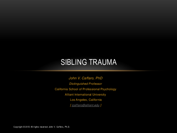 (PPT) Sibling Trauma