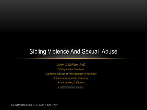 (PPT) Sibling Violence & Aggression: Assessment & Clinical Intervention ...