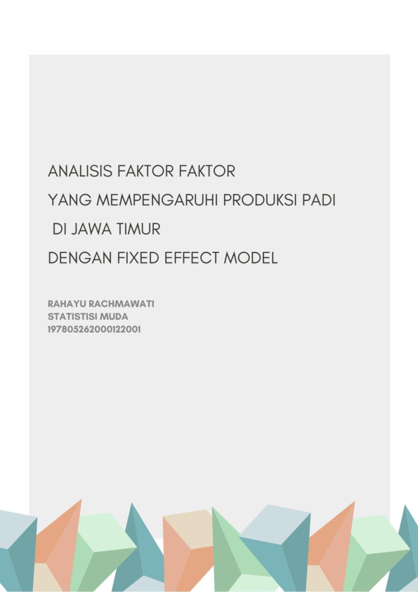 (DOC) ANALISIS FAKTOR FAKTOR YANG MEMPENGARUHI PRODUKSI PADI Rahayu Rachmawati