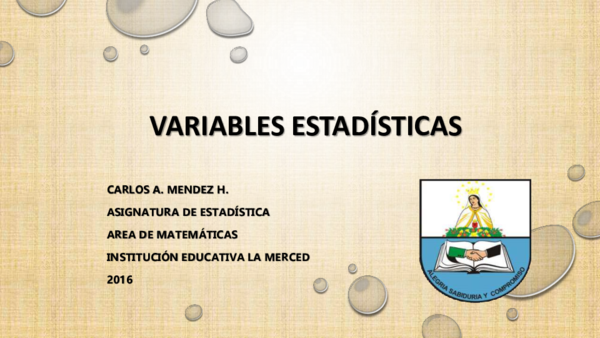 (PDF) VARIABLES ESTADÍSTICAS