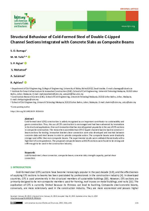 (PDF) Structural Behaviour of Cold-Formed Steel of Double C-Lipped ...
