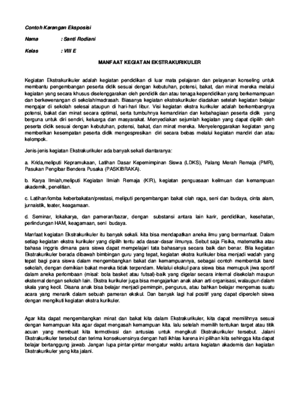 Doc Contoh Karangan Eksposisi