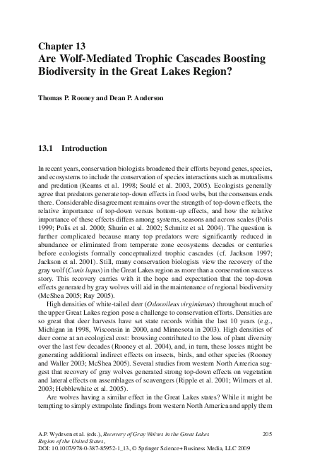 Pdf Are Wolf Mediated Trophic Cascades Boosting Biodiversity In The