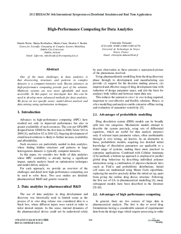 Pdf High Performance Computing For Data Analytics