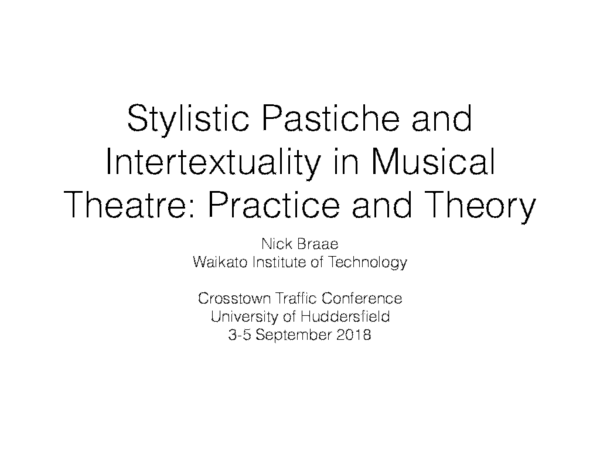 (PDF) Stylistic Pastiche and Intertextuality in Musical Theatre ...