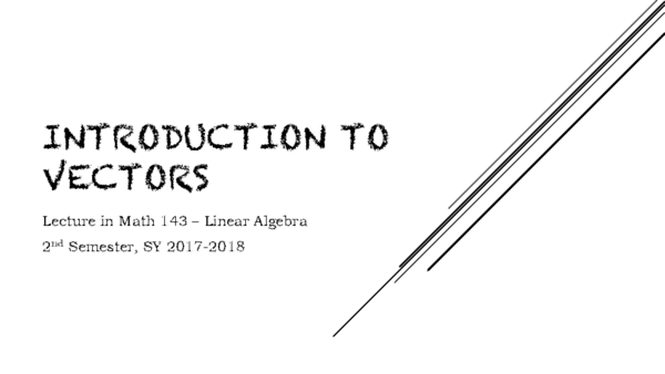 (PDF) Introduction to Vectors
