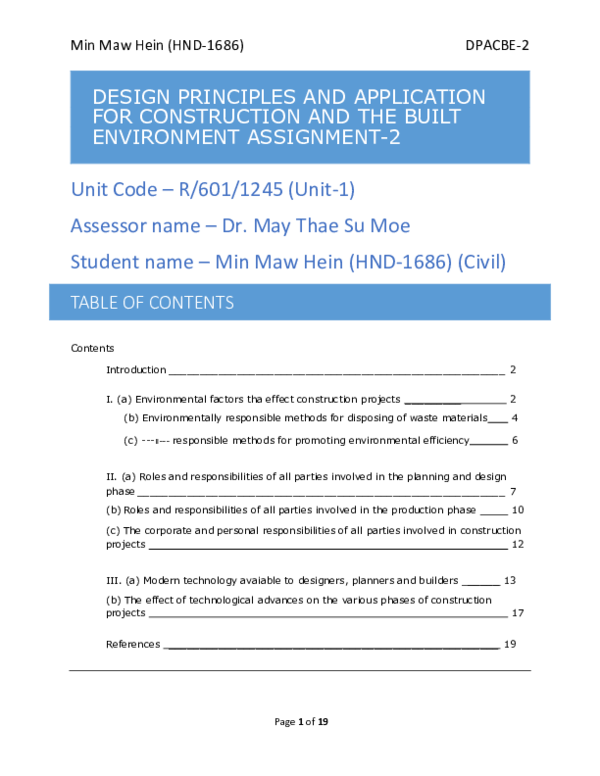 (DOC) Design Principles And Application For Construction And The Built ...